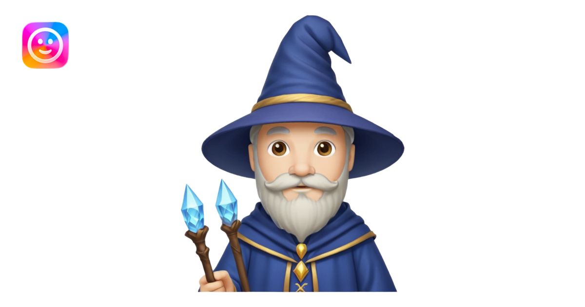 wizard with mustache emoji | AI Emoji Generator