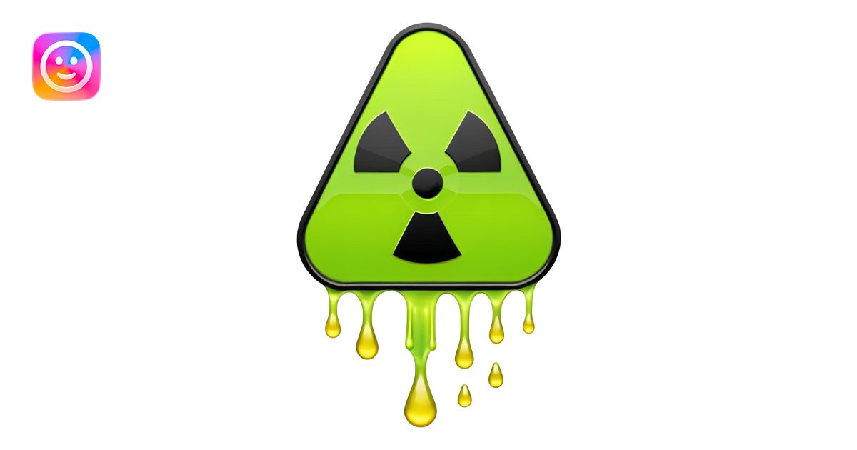 radioactive hazard symbol stylized to look like it is melting. The ...