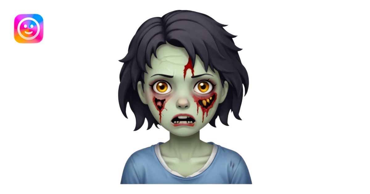 Zombie girl with bruises, she has a dark short wavy hair, she has a ...