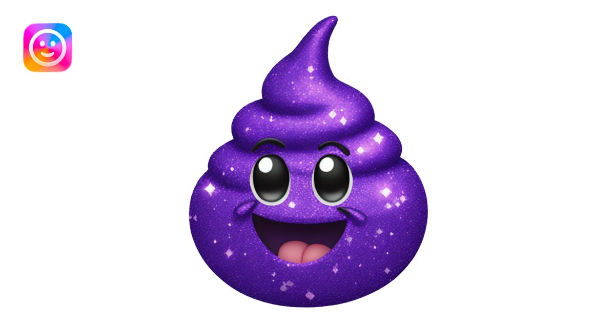 Purple glitter poop emoji | AI Emoji Generator