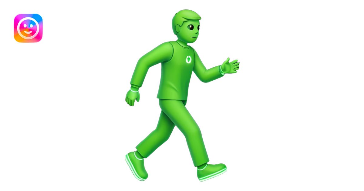 Crosswalk Light icon , Green walking man. emoji | AI Emoji Generator