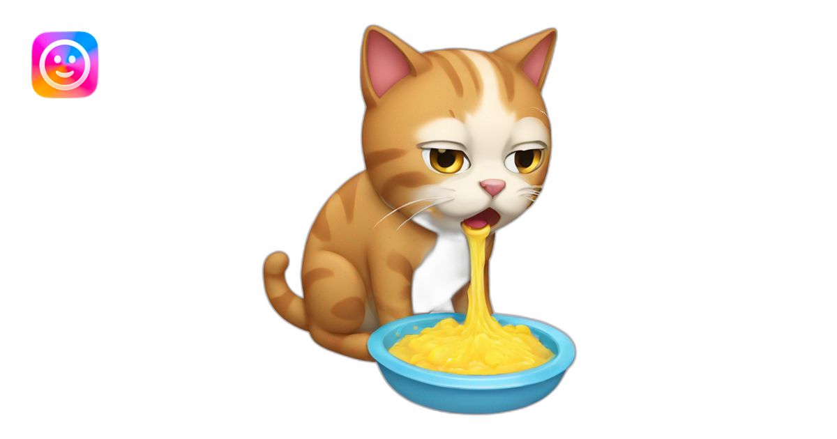 The cat is vomiting emoji | AI Emoji Generator