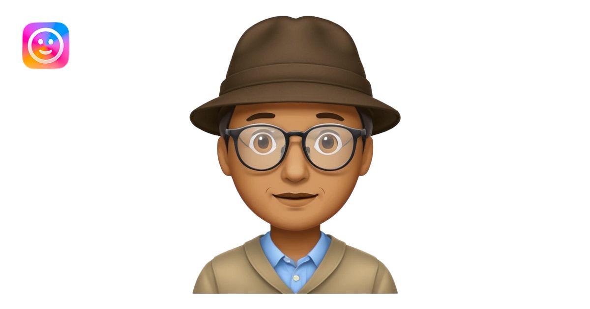 man wearing hats and glasses emoji | AI Emoji Generator