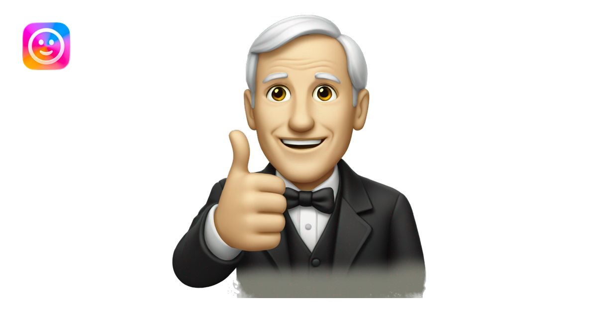 John Rockefeller shows thumbs up emoji | AI Emoji Generator
