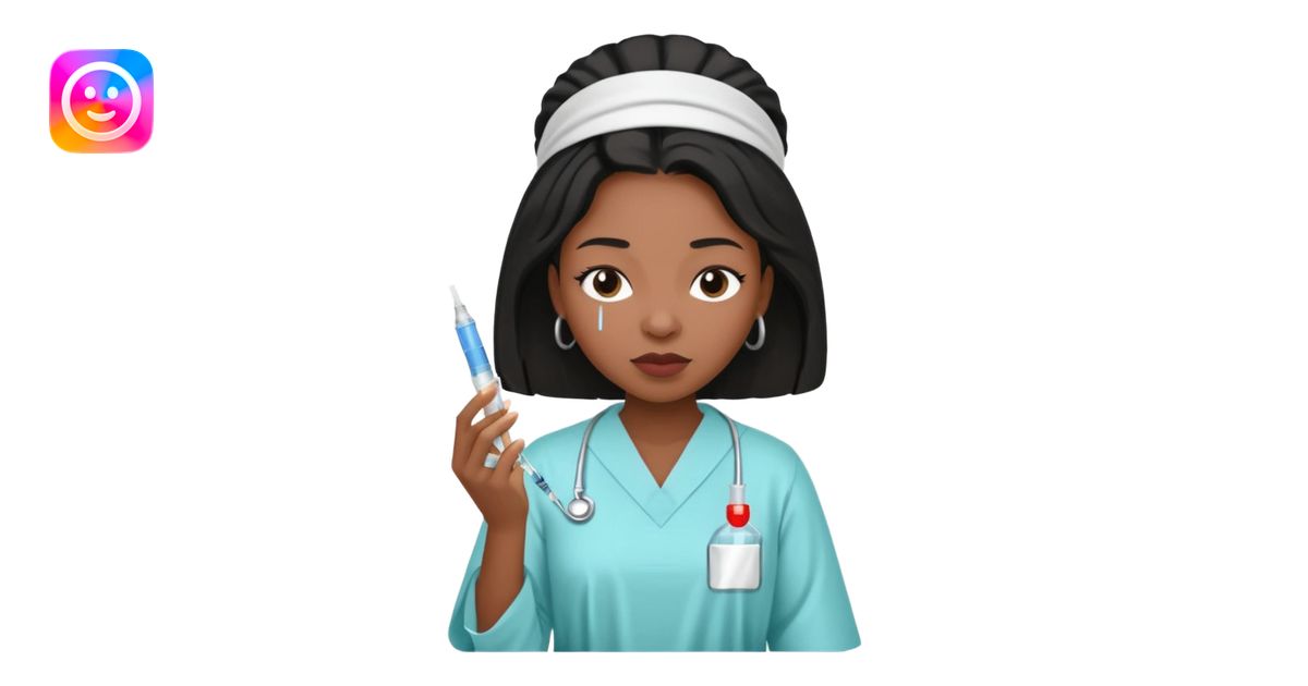 sick black woman getting syringe shot emoji | AI Emoji Generator