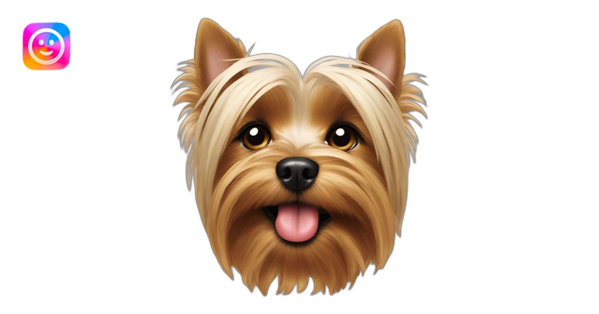 Yorkie licking nose emoji | AI Emoji Generator