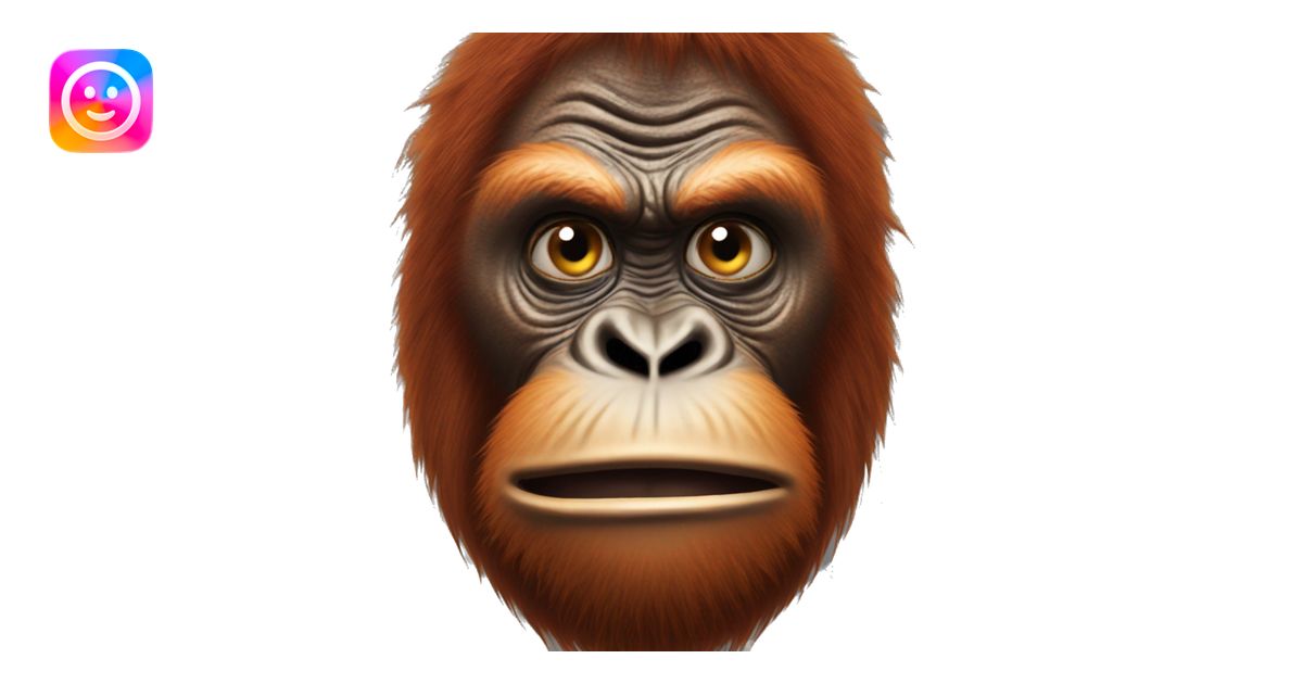 angry orangutan with body emoji | AI Emoji Generator