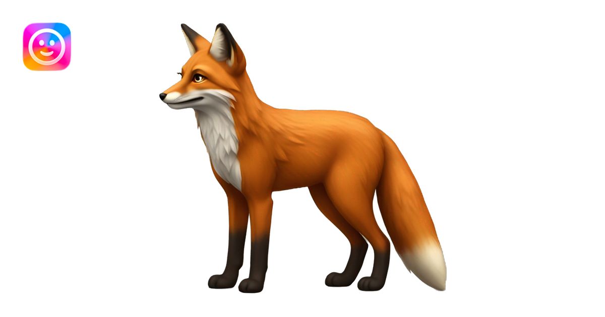 fox, side profile standing up facing left realistic. side profile emoji ...