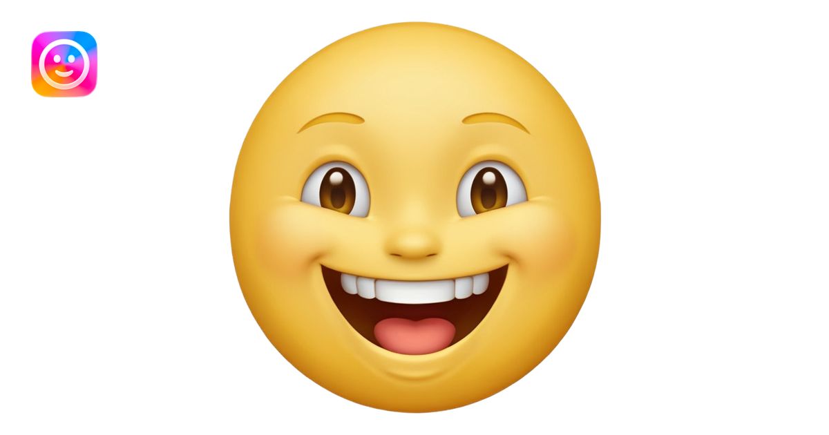 Emoji, yellow round laughing tilted head face emoji | AI Emoji Generator