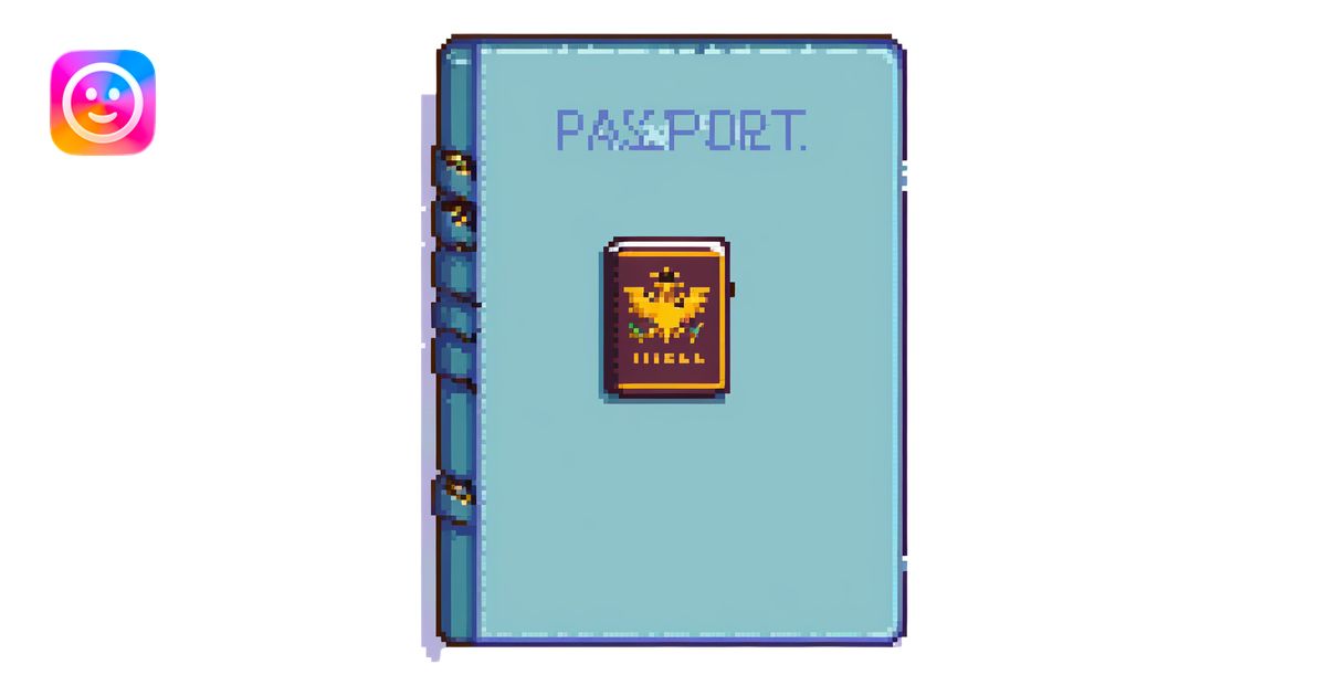 pixel art style passport, closed, simple design illustration | AI Emoji ...
