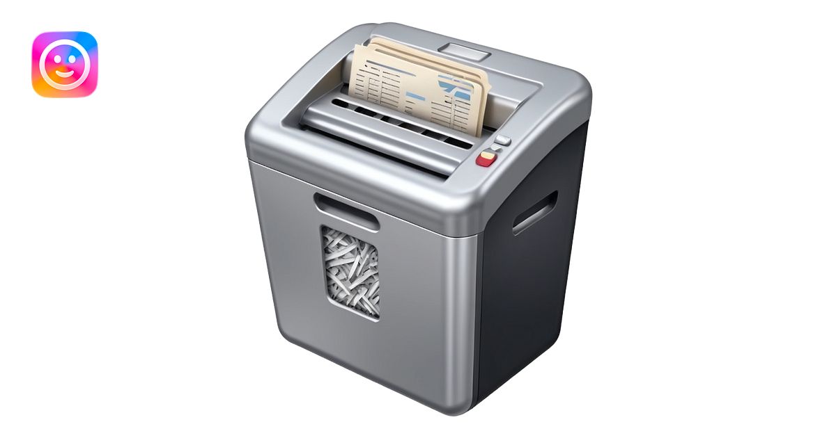 paper shredder with papers emoji | AI Emoji Generator