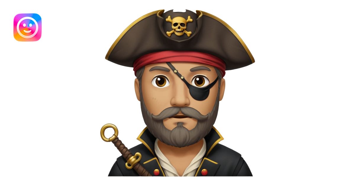 pirate captain eye pach beard emoji | AI Emoji Generator