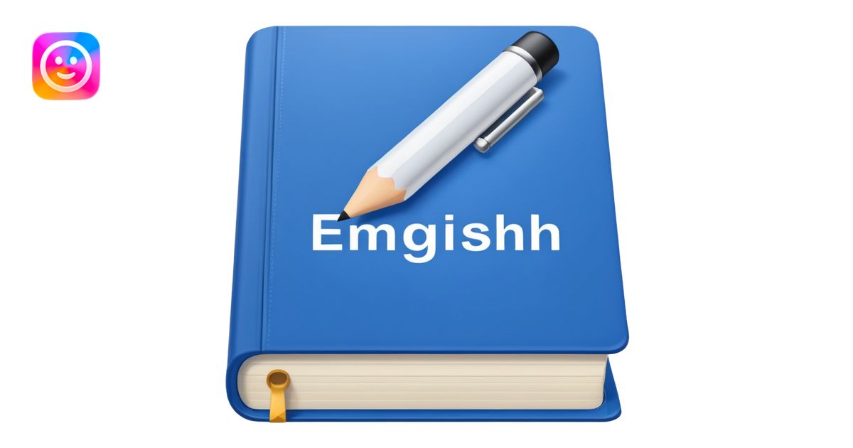 A textbook for studying English language emoji | AI Emoji Generator
