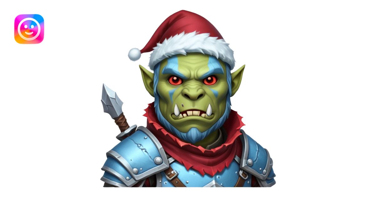 Fantasy Christmas orc legion soldier icon, iron tundra army theme ...