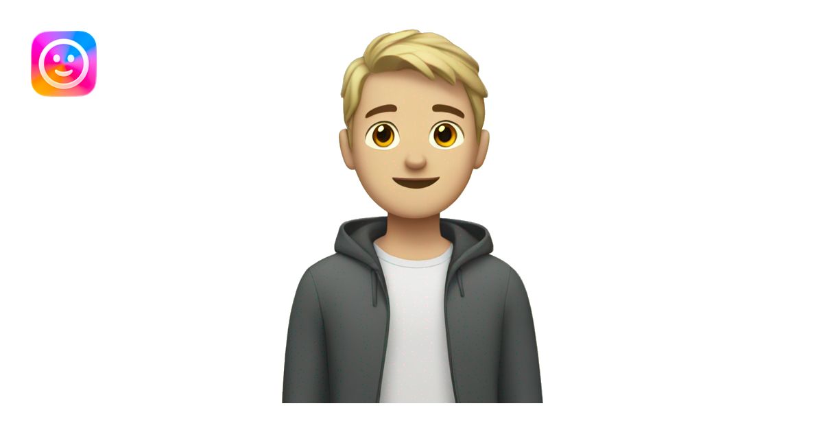 White teen man with plants around him emoji | AI Emoji Generator