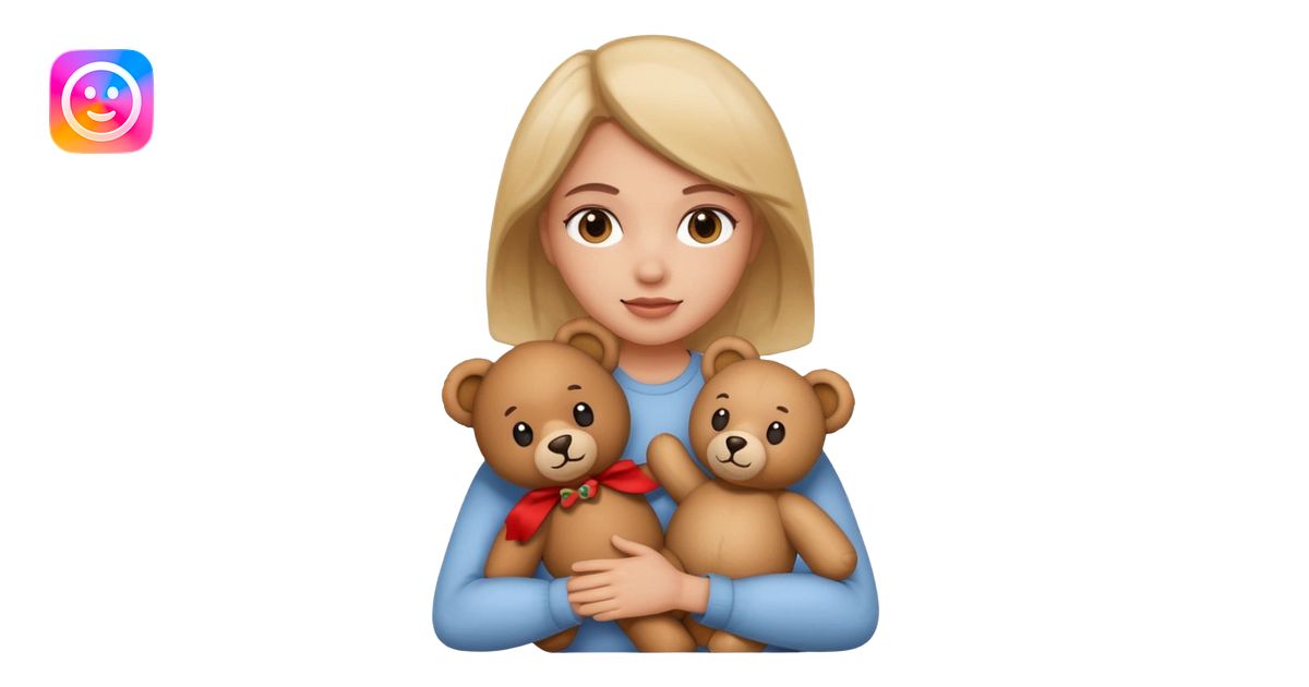 Single women with Teddy ' emoji | AI Emoji Generator