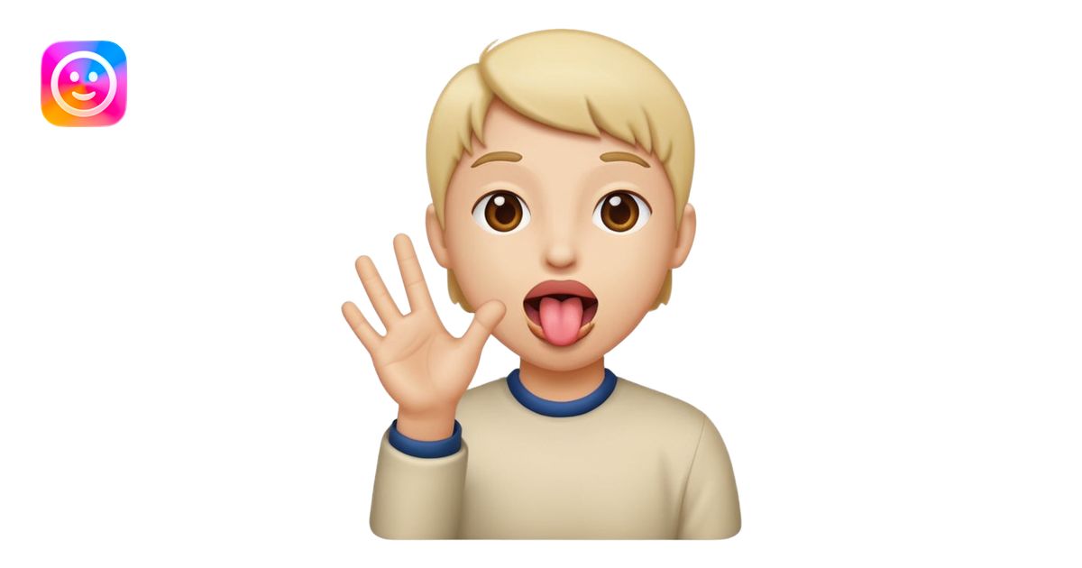 tounge out with hands to the side emoji | AI Emoji Generator
