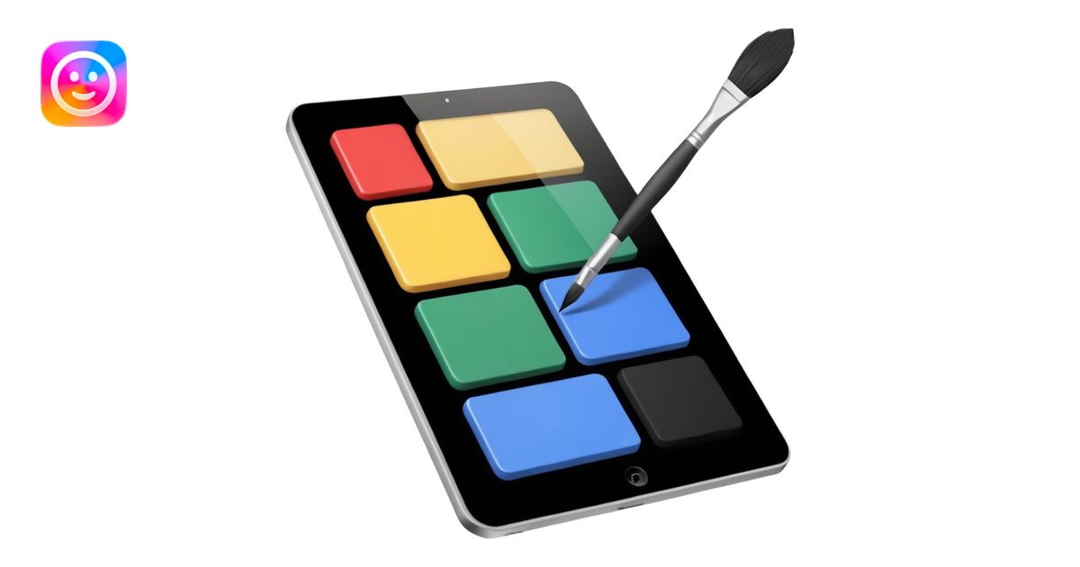 A simple graphic for digital art. A tablet dissolving into pixels with ...