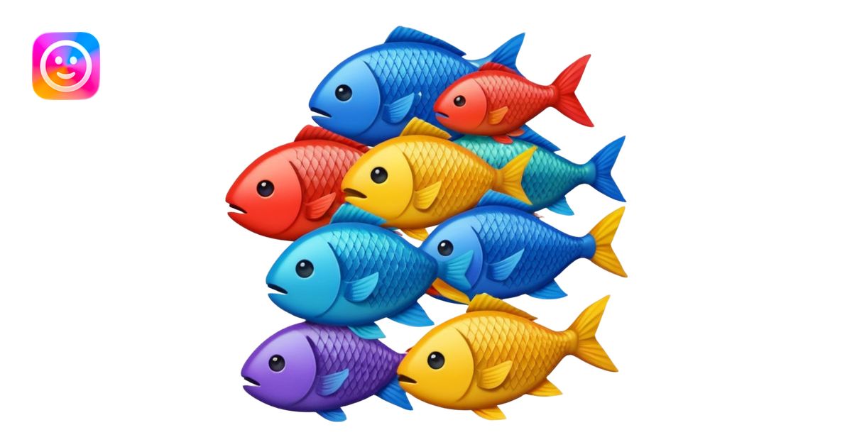 pile of fish inspired by reference image, emoji style, variation 1 ...