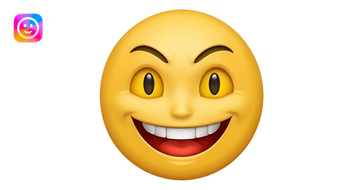 Classic Emoji making an evil smiling face emoji | AI Emoji Generator