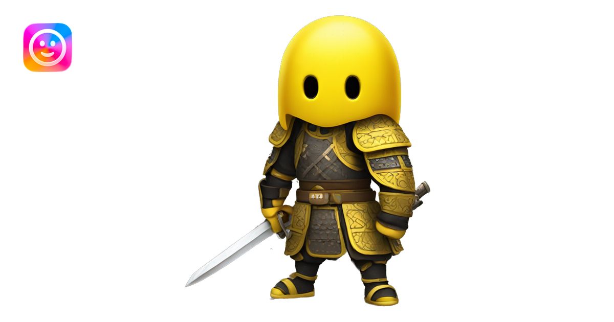 yellow pacman with samurai armor emoji | AI Emoji Generator