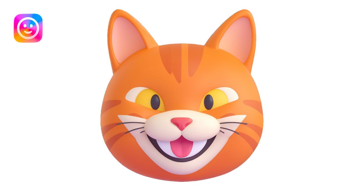orange cat face smiling emoji | AI Emoji Generator