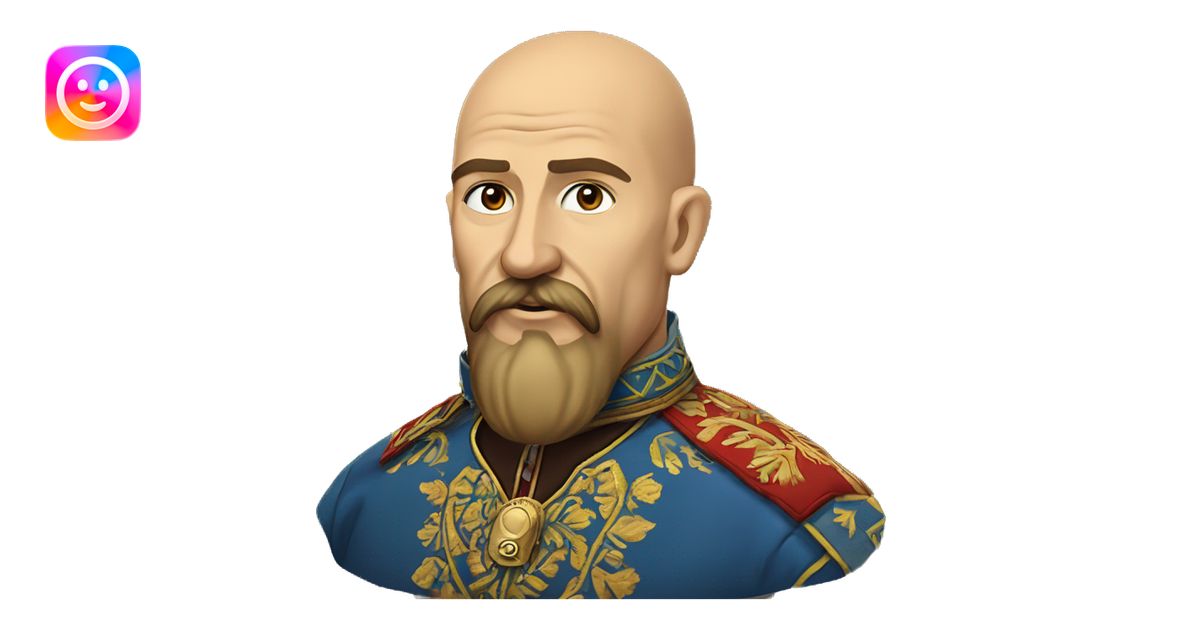 a Cossack warrior, The Cossack has a shaved head and a long strand of ...