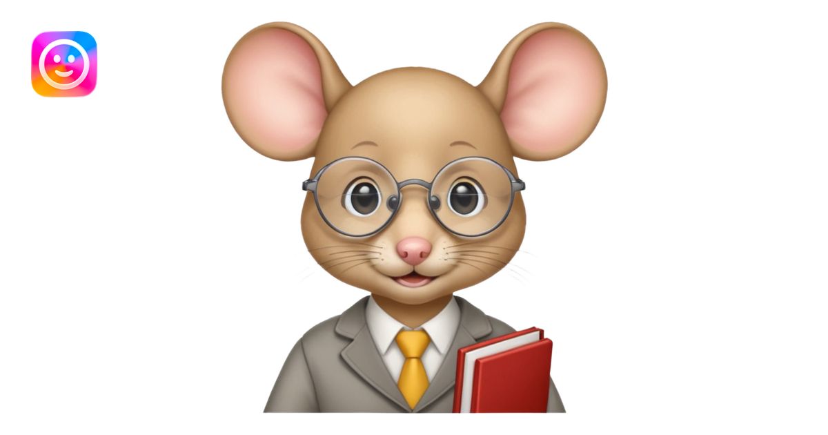 Petite souris à l'école emoji | AI Emoji Generator