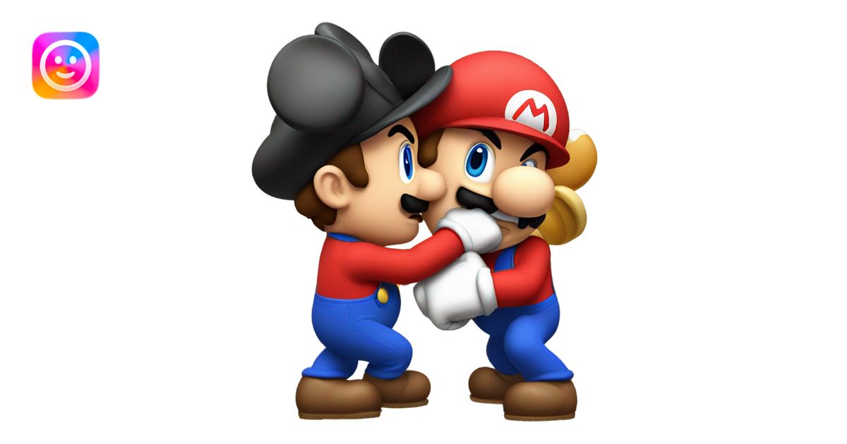 Mario punching mickey emoji | AI Emoji Generator
