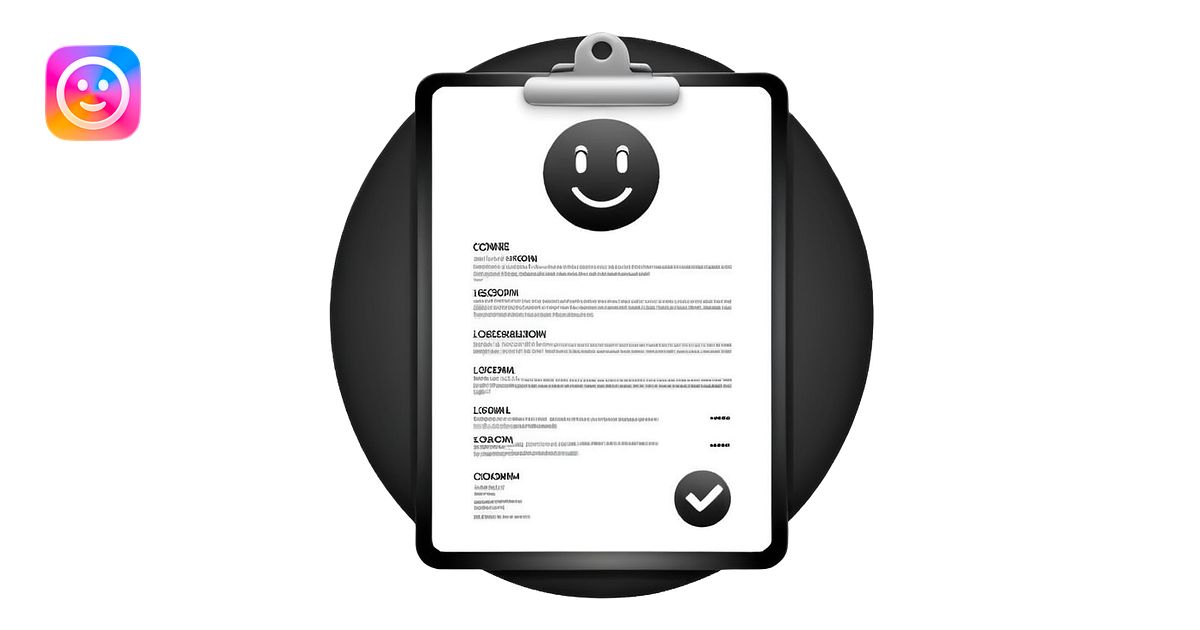 resume with checkmark, simple, clear emoji | AI Emoji Generator