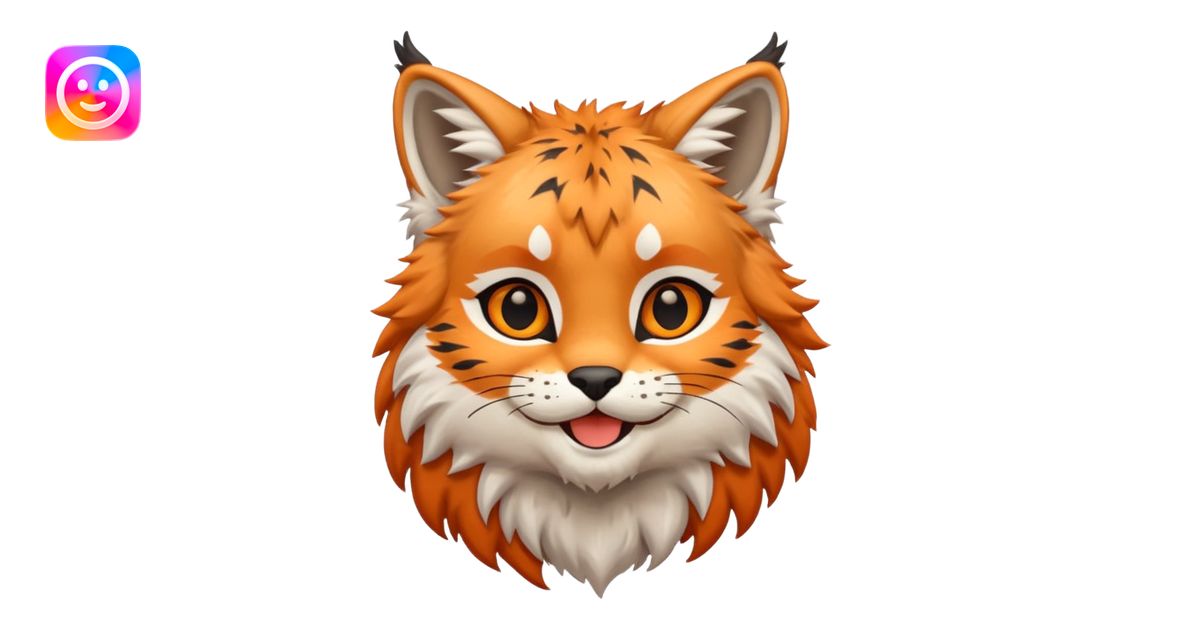 Chibi Sticker lynx happy emoji | AI Emoji Generator