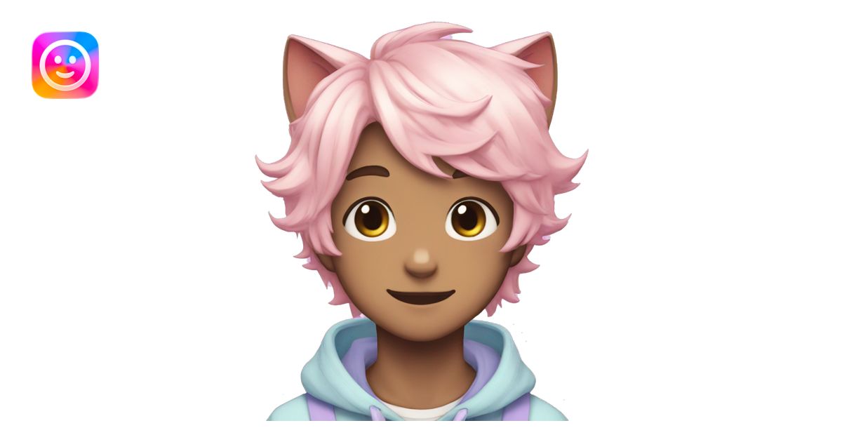 Cute Attractive Gorgeous Kawaii Pastel Anime Catboy emoji | AI Emoji ...