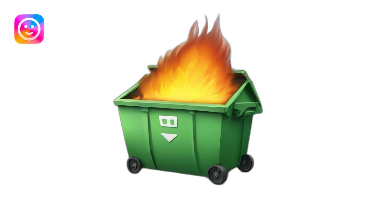 dropbox dumpster fire emoji | AI Emoji Generator