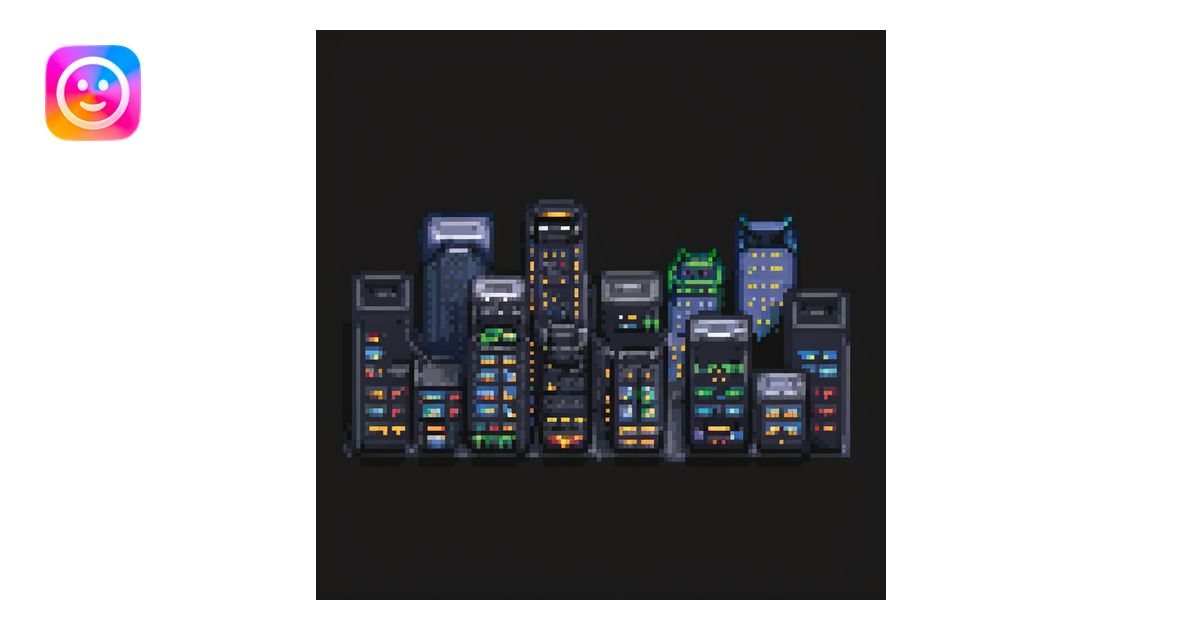 Pixel art night scene of Gotham City. Dark, moody street with a ...