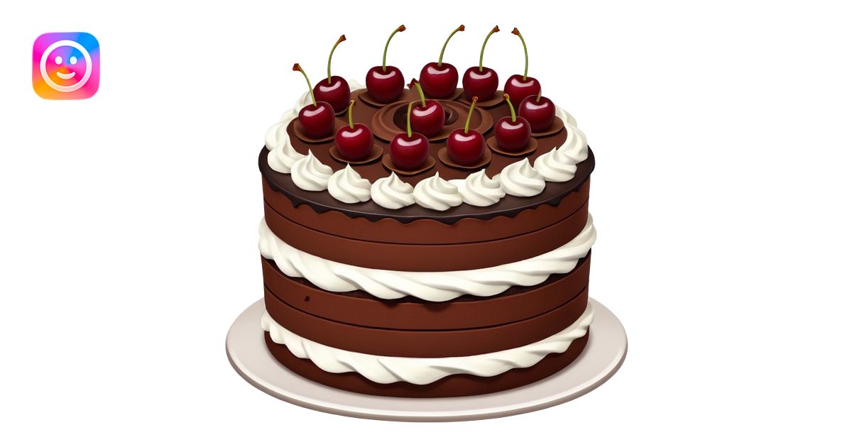 Black forest cake more darker emoji | AI Emoji Generator