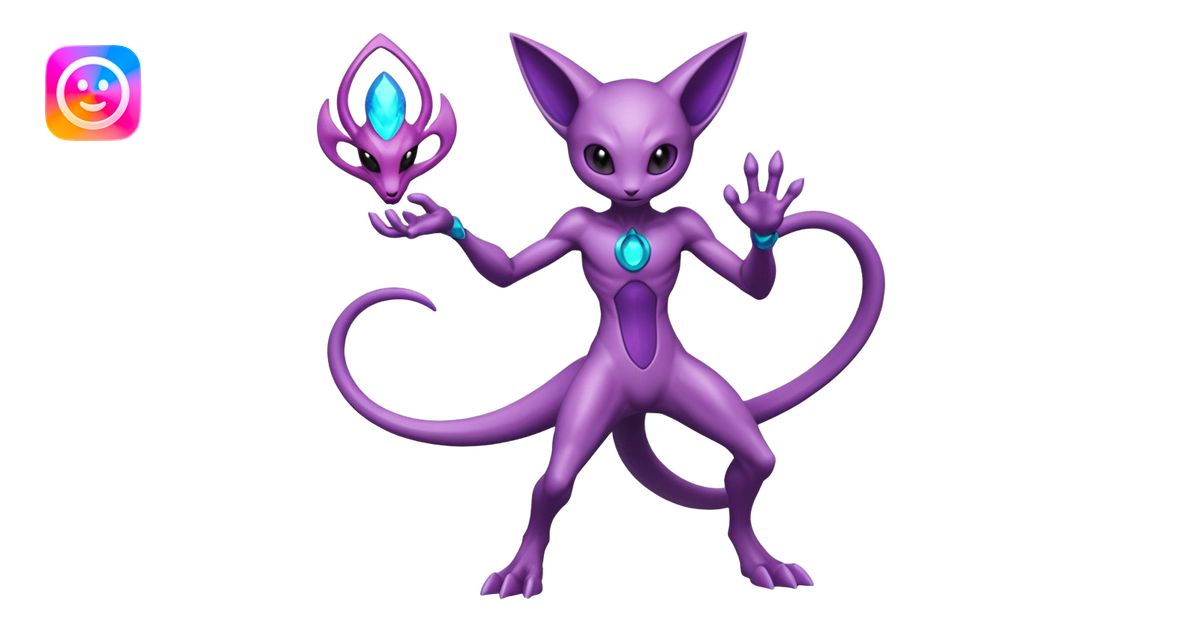 Mewtwo-Sableye-Genesect-Deoxys-Espeon-alien-hybrid-fusion emoji | AI ...