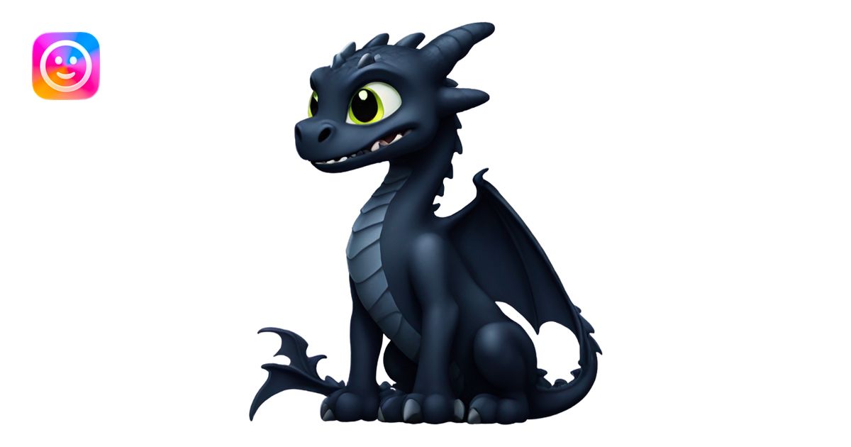 Night fury dragon emoji | AI Emoji Generator