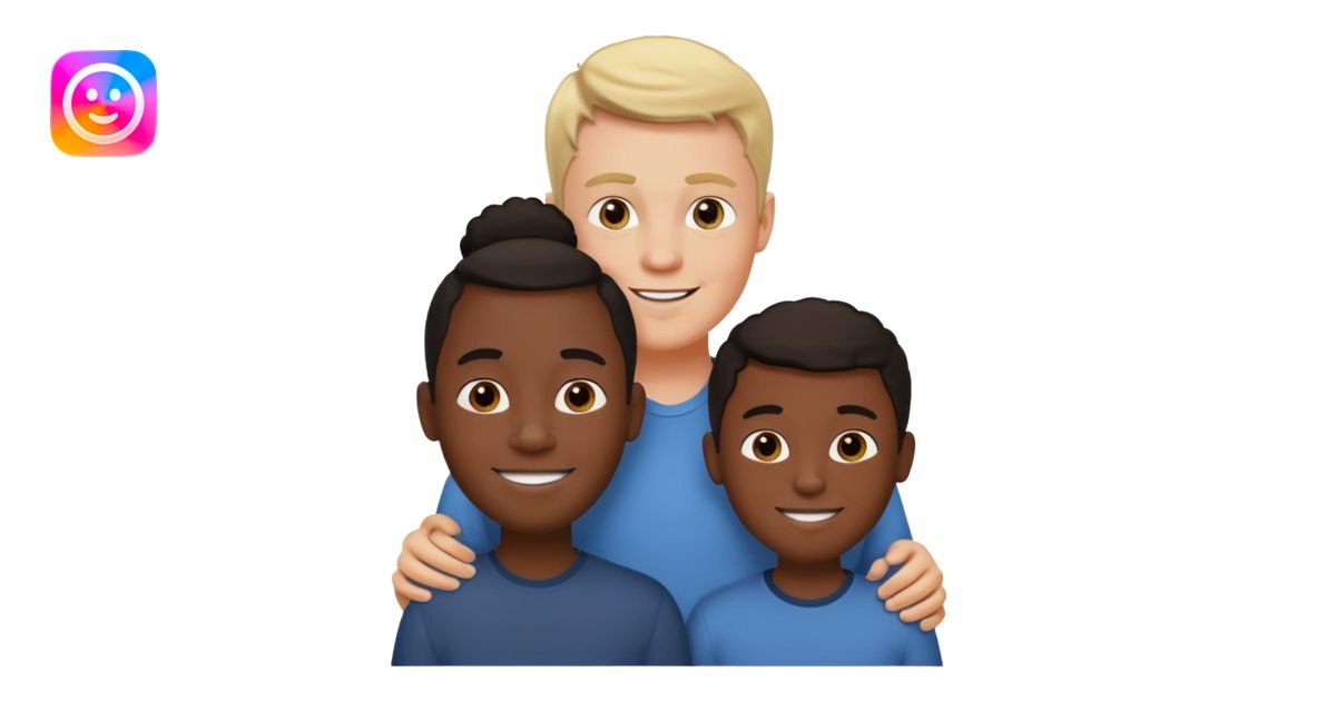 two white parents standing behind their black son emoji | AI Emoji ...