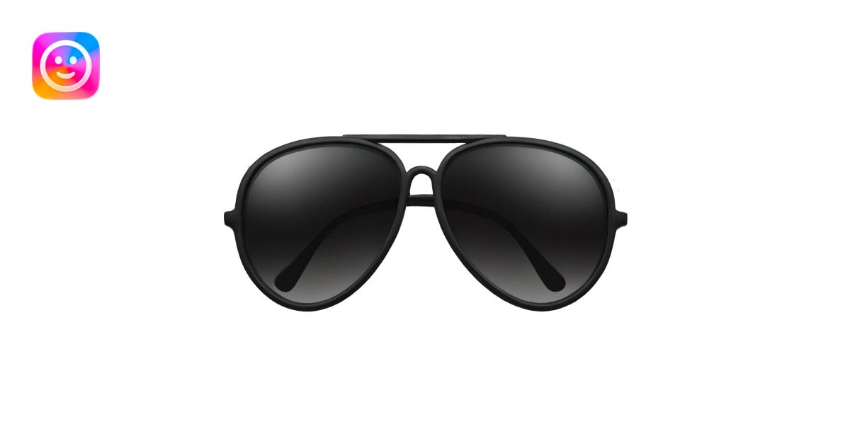 black drop in aviator sunglasses emoji | AI Emoji Generator