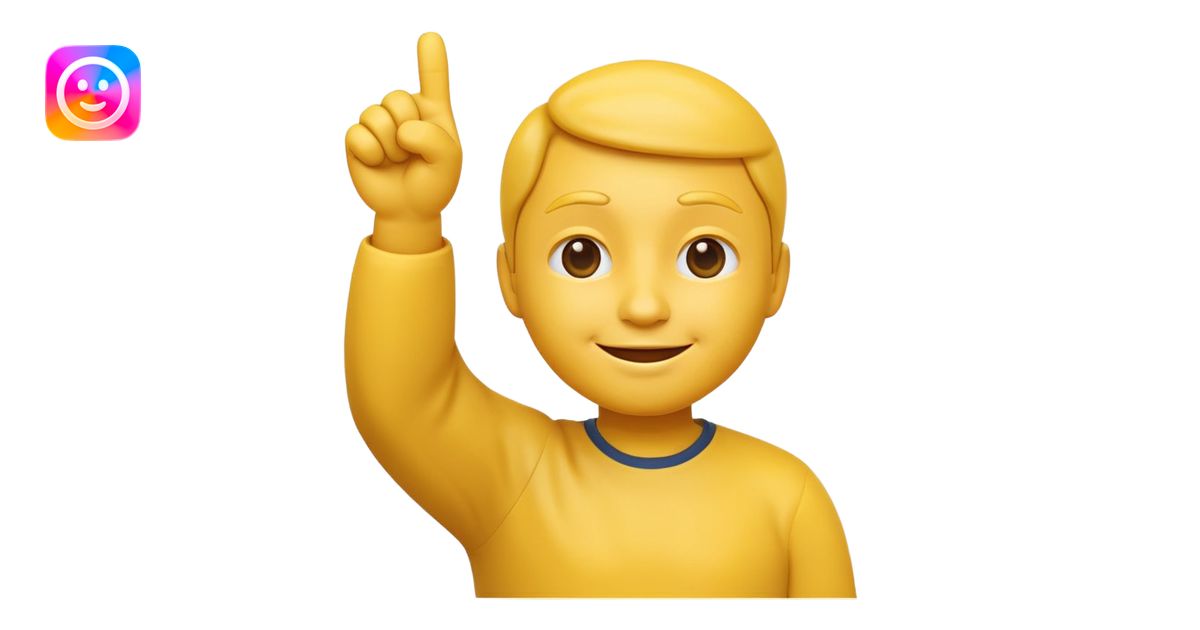 iOS-style 3D classic round yellow emoji face, confident smirk, half ...