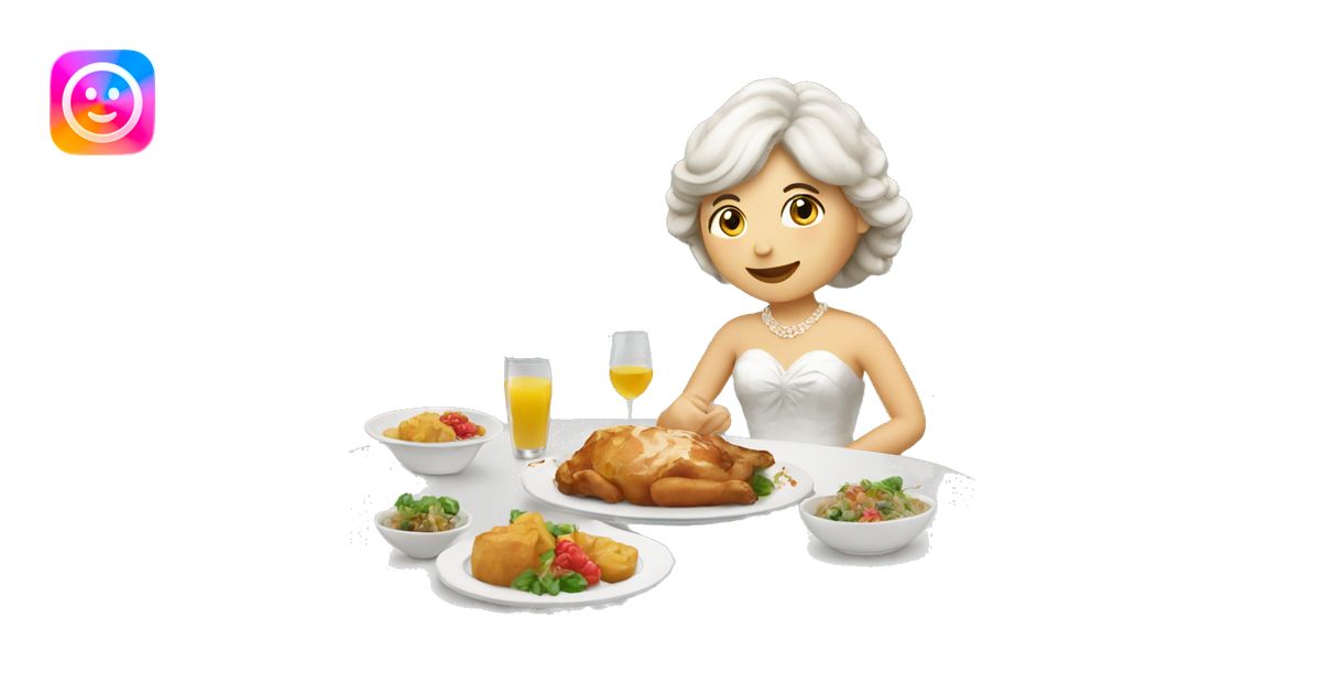 Wedding meal guest enjoying emoji | AI Emoji Generator