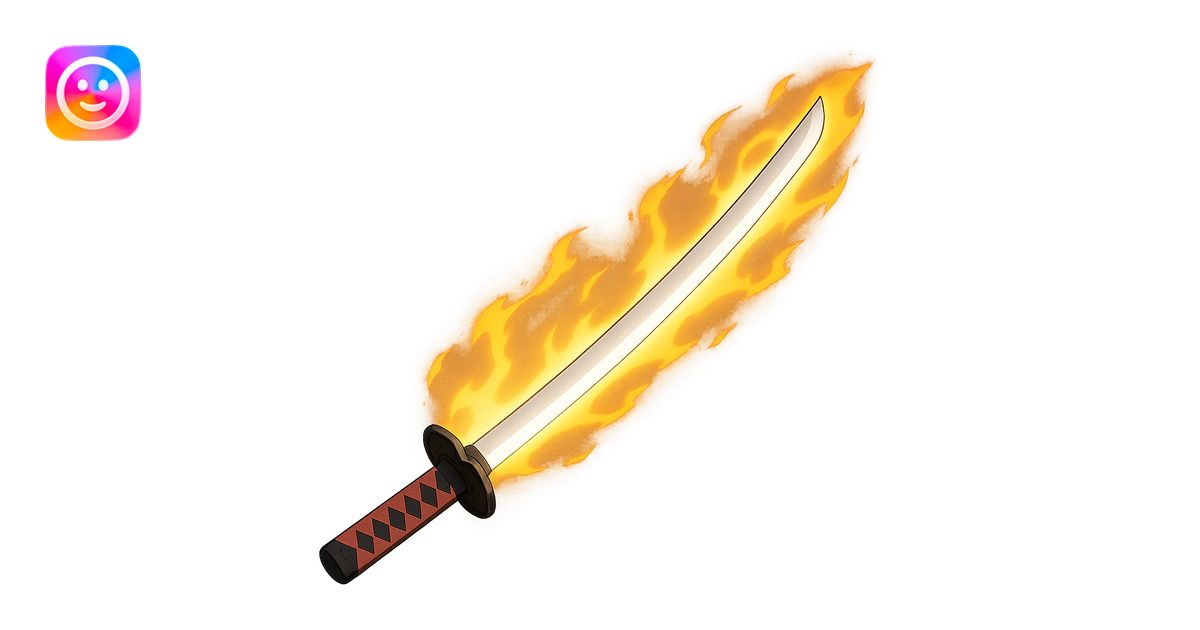 Nichirin blade from Demon Slayer anime, simple and iconic, glowing ...