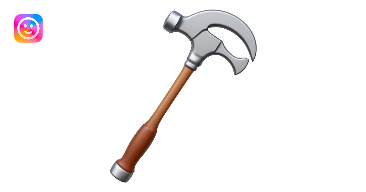 Generate a highly detailed, realistic 3D icon of a standard claw hammer ...