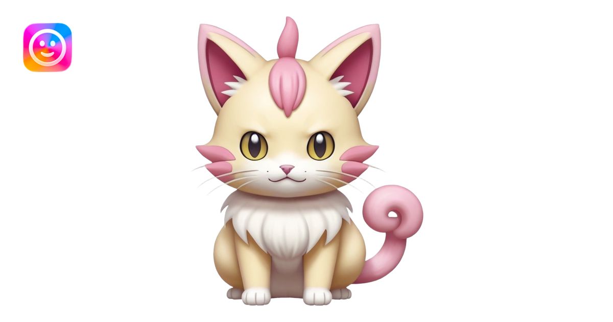 Meowth-Skitty-Pokémon-Fakémon-hybrid-creature (full body) emoji | AI ...