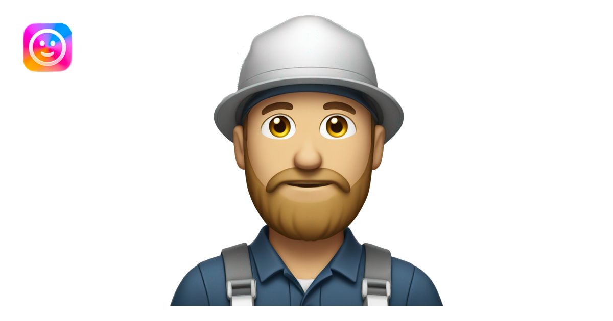 maintenance worker with beard and hat emoji | AI Emoji Generator