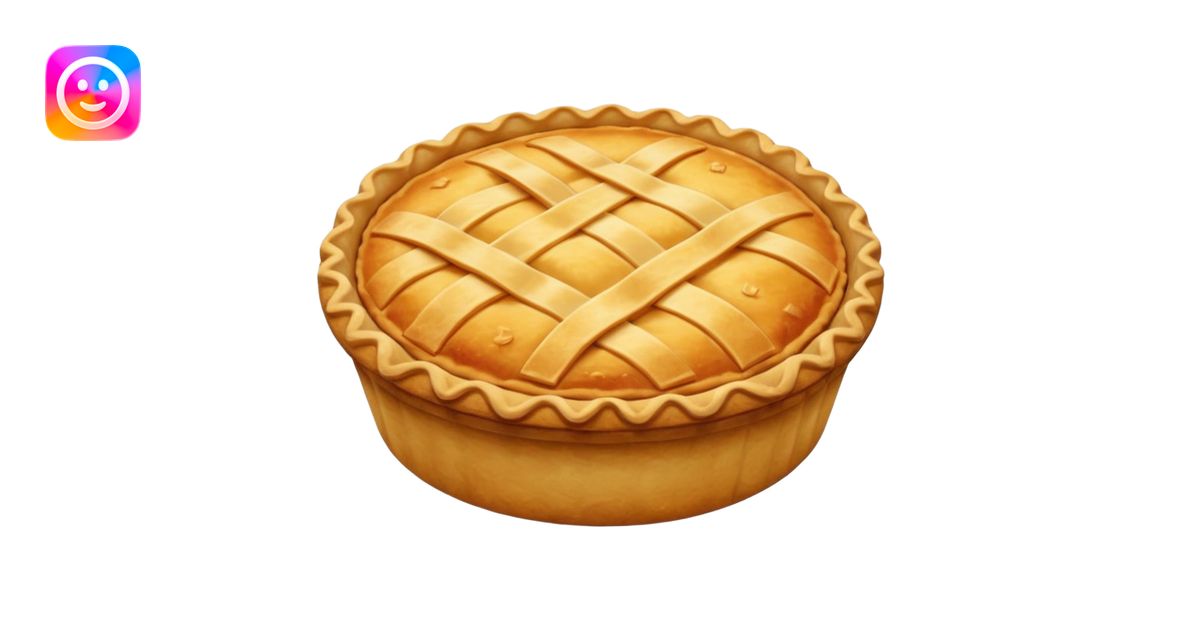 round baked pie, golden crust with subtle top pattern emoji | AI Emoji ...