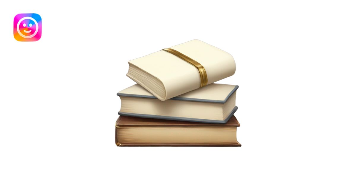 Ivory book stack tiny accents emoji | AI Emoji Generator