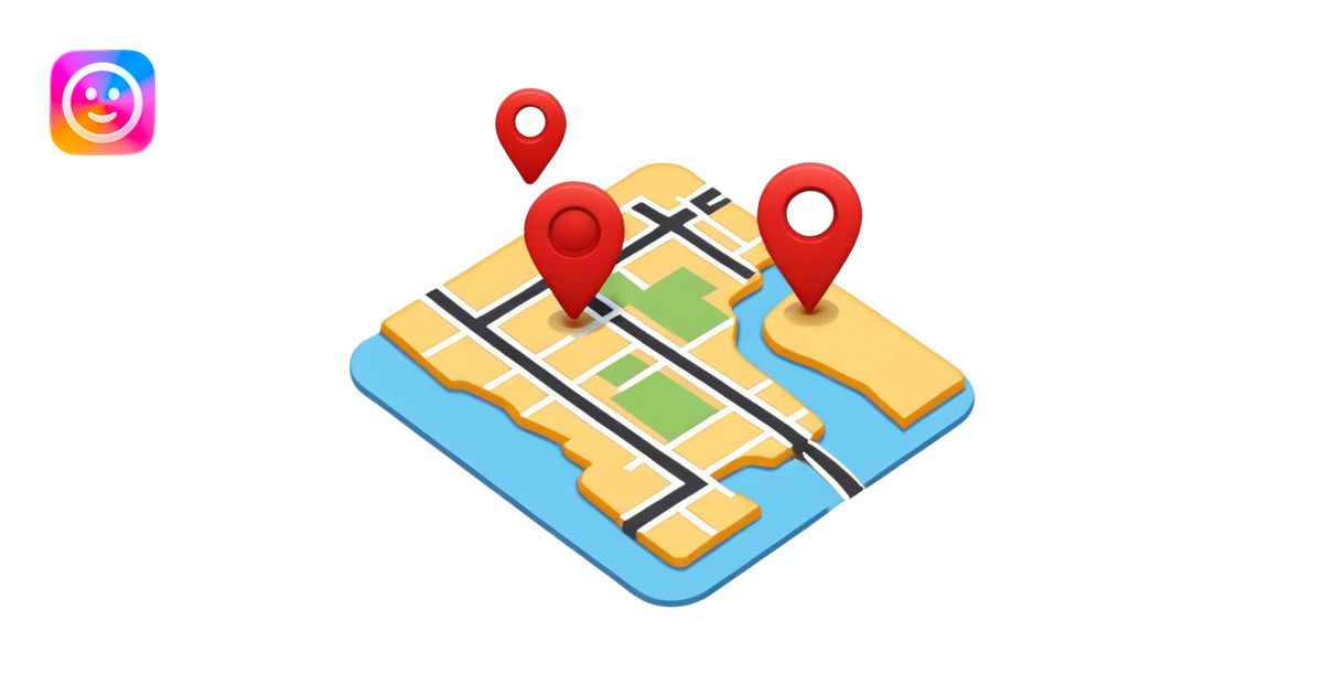 Create a realistic emoji of a map with a red route emoji | AI Emoji ...