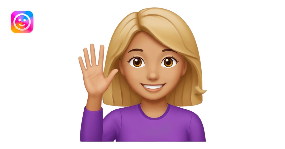 Girls saying bye emoji | AI Emoji Generator