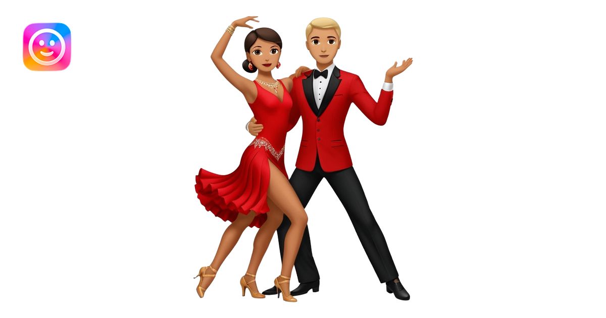 Dancesport professional latin competitor couple dancing the rumba emoji ...